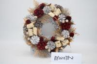 China Wholesale Large Artificial Christmas Wreath Garland 60cm Pine Cone Door Decoration for sale