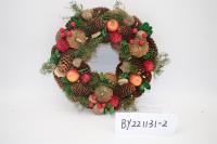 China Wholesale Large Artificial Christmas Wreath Garland 60cm Pine Cone Door Decoration for sale