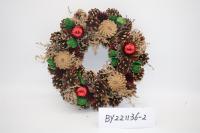China Wholesale Large Artificial Christmas Wreath Garland 60cm Pine Cone Door Decoration for sale