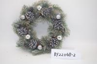 China Wholesale Large Artificial Christmas Wreath Garland 60cm Pine Cone Door Decoration for sale