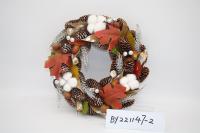 China Wholesale Large Artificial Christmas Wreath Garland 60cm Pine Cone Door Decoration for sale