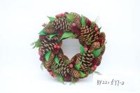 China Wholesale Large Artificial Christmas Wreath Garland 60cm Pine Cone Door Decoration for sale