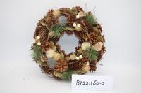 China Wholesale Large Artificial Christmas Wreath Garland 60cm Pine Cone Door Decoration for sale