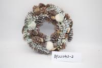 China Wholesale Large Artificial Christmas Wreath Garland 60cm Pine Cone Door Decoration for sale