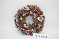 China Wholesale Large Artificial Christmas Wreath Garland 60cm Pine Cone Door Decoration for sale