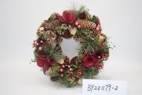 China Wholesale Large Artificial Christmas Wreath Garland 60cm Pine Cone Door Decoration for sale