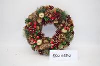 China Wholesale Large Artificial Christmas Wreath Garland 60cm Pine Cone Door Decoration for sale