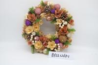 China Wholesale 60cm Artificial Christmas Wreath with Pine Cones and Garland Door Decoration for sale
