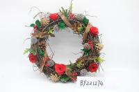 China Wholesale 60cm Artificial Christmas Wreath with Pine Cones and Garland Door Decoration for sale