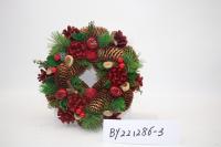 China Wholesale 60cm Artificial Christmas Wreath with Pine Cones and Garland Door Decoration for sale