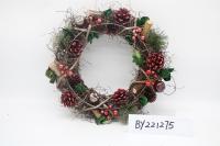 China Wholesale 60cm Artificial Christmas Wreath with Pine Cones and Garland Door Decoration for sale