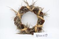 China Wholesale 60cm Artificial Christmas Wreath with Pine Cones and Garland Door Decoration for sale
