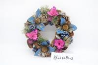 China Wholesale 60cm Artificial Christmas Wreath with Pine Cones and Garland Door Decoration for sale