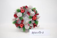 China Wholesale 60cm Artificial Christmas Wreath with Pine Cones and Garland Door Decoration for sale