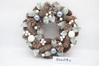 China Wholesale Large Artificial Christmas Wreath Garland 60cm Pine Cone Door Decoration for sale