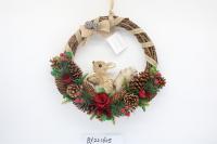 China Wholesale Large Artificial Christmas Wreath Garland 60cm Pine Cone Door Decoration for sale