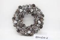 China Wholesale Large Artificial Christmas Wreath Garland 60cm Pine Cone Door Decoration for sale