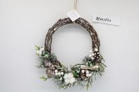 China Wholesale Large Artificial Christmas Wreath Garland 60cm Pine Cone Door Decoration for sale