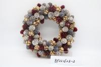 China Wholesale Large Artificial Christmas Wreath Garland 60cm Pine Cone Door Decoration for sale
