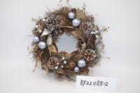 China Wholesale 60cm Artificial Christmas Wreath with Pine Cones and Berries Door Decoration for sale