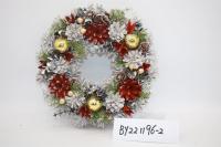 China Wholesale 60cm Artificial Christmas Wreath with Pine Cones and Berries Door Decoration for sale