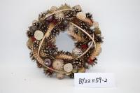 China Wholesale Artificial Christmas Wreath Garland 60cm Pine Cone Door Decoration for sale