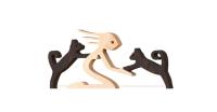 China Handmade Wooden Animal Figurine Carving Craft Decor for Home Office Shelf Desk 5-7 Inch for sale