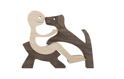 China Handmade Wooden Animal Figurine Carving Craft Decor for Home Office Shelf Desk 5-7 Inch for sale