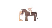 China Handmade Wooden Animal Figurine Carving Craft Decor for Home Office Shelf Desk 5 Inch for sale