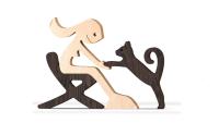 China Handmade Wooden Animal Figurine Carving Craft Decor for Home Office Shelf 5 Inch for sale