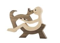 China Handmade Wooden Animal Figurine Carving Craft Decor for Home Office Shelf 5 Inch for sale