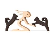 China Handmade Wooden Animal Figurine Carving Craft Decor for Home Office 5 Inch for sale