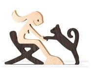 China Handmade Wooden Animal Figurine Carving Craft Decor for Home Office Shelf Desk 5 Inch for sale