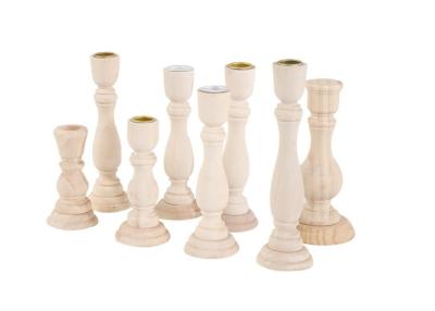 China Handcrafted Wooden Candle Holder Home Decor Statue Carved Figurine Ornament 15cm for sale