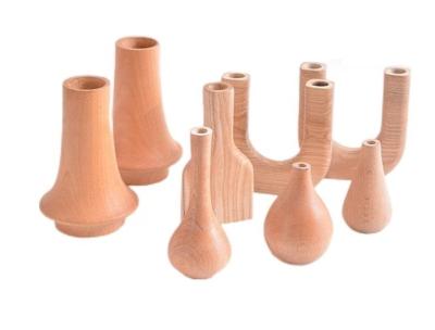 China Handcrafted Wooden Candle Holder Home Decor Statue Carved Figurine Ornament 15cm for sale