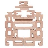 China Eco-Friendly Wooden 3D Building Blocks Creative DIY Art Toy Home Ornament Solid Wood Gift for Kids 12 Pieces for sale