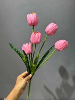 China Wholesale PU Real Touch Artificial Tulip Rose Flowers for Wedding Decoration 30cm for sale