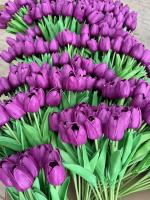 China Wholesale PU Real Touch Tulip Rose Artificial Flowers for Wedding Decoration 30cm for sale