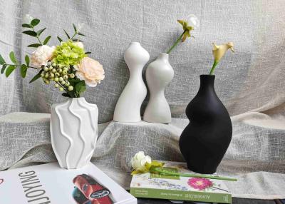 China Handmade Ceramic Clay Flower Pot Vase 6 Inch Porcelain Statued Vase for Home Decor for sale