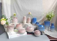 China Handmade Ceramic Clay Flower Pot Vase 6 Inch Porcelain Statued Home Decor Planter for sale