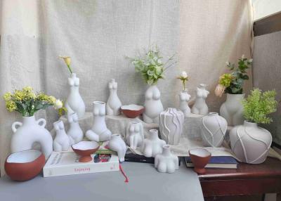 China Handmade Ceramic Clay Flower Pot Vase 6 Inch Porcelain Statued Home Decor for sale