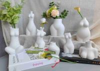 China Handmade Ceramic Flower Pot Vase 6 Inch Porcelain Clay Planter for Home Decor for sale