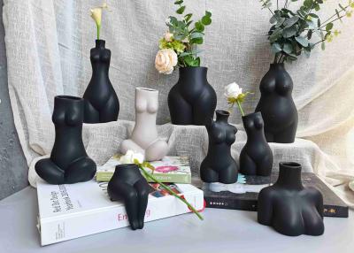 China Handmade Ceramic Flower Pot Vase 6 Inch Porcelain Clay Planter for Home Decor for sale