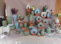 China Handmade Ceramic Clay Flower Pot Vase for Home Decor 8 Inch 2 Pack for sale