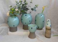 China Handmade Ceramic Clay Flower Pot Vase 6 Inch Porcelain Statued Home Decor for sale