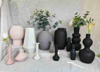 China Handmade Ceramic Clay Flower Pot Vase 6 Inch Porcelain Statued Home Decor for sale