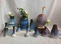 China Handmade Ceramic Clay Flower Pot Vase 8 Inch Porcelain Statued Vase for Home Decor for sale
