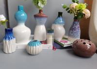China Handmade Ceramic Clay Flower Pot Vase 8 Inch Porcelain Statued Vase for Home Decor for sale