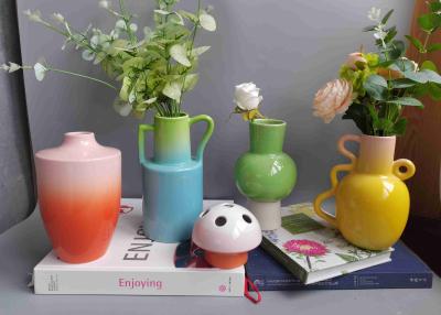 China Handmade Ceramic Clay Flower Pot Vase 8 Inch Porcelain Statued Vase for Home Decor for sale