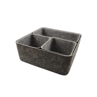 China Wool Felt Storage Bin 30L Durable Fabric Basket for Home Organization for sale
